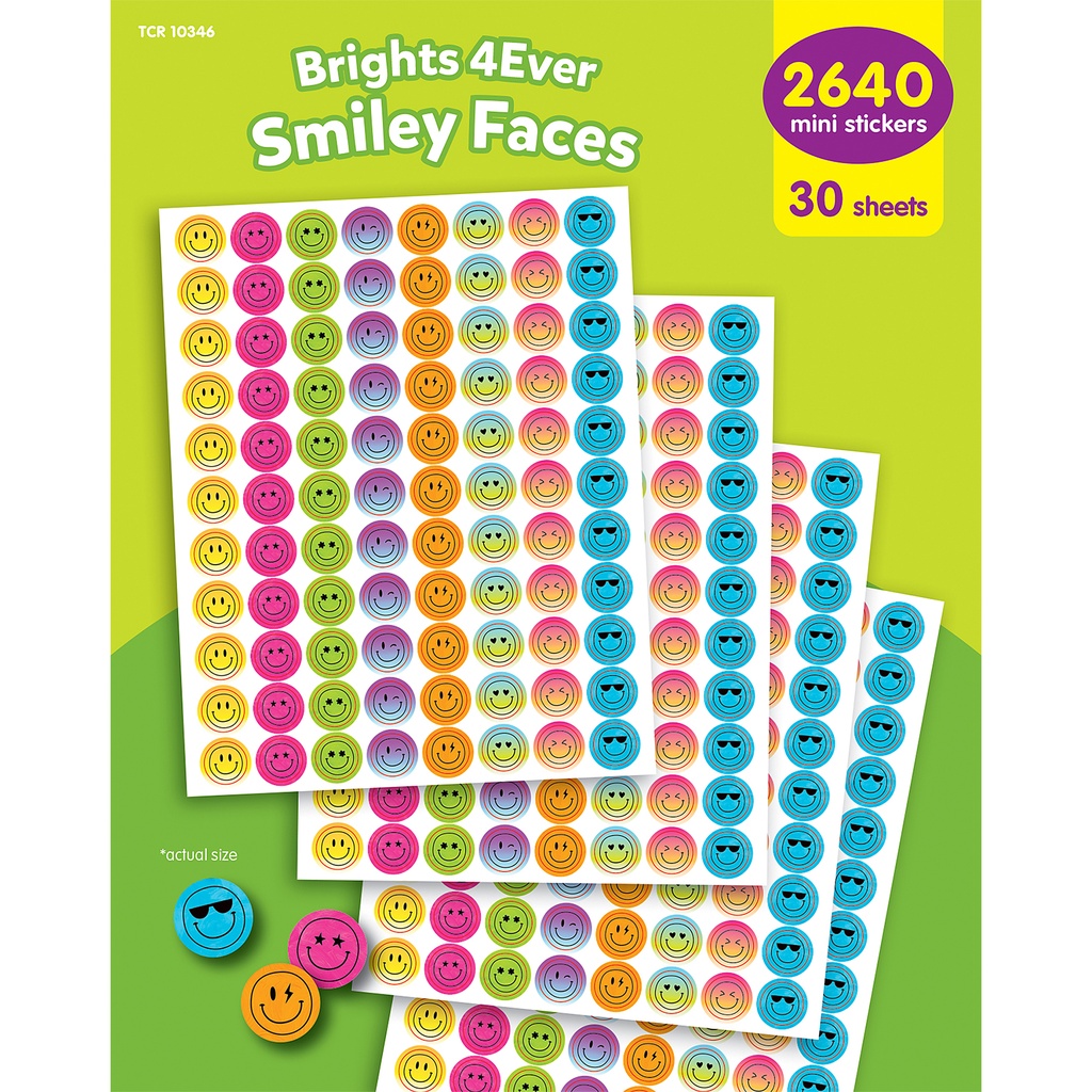 Teacher Created Resources® Brights 4Ever Smiley Faces Mini Stickers ...